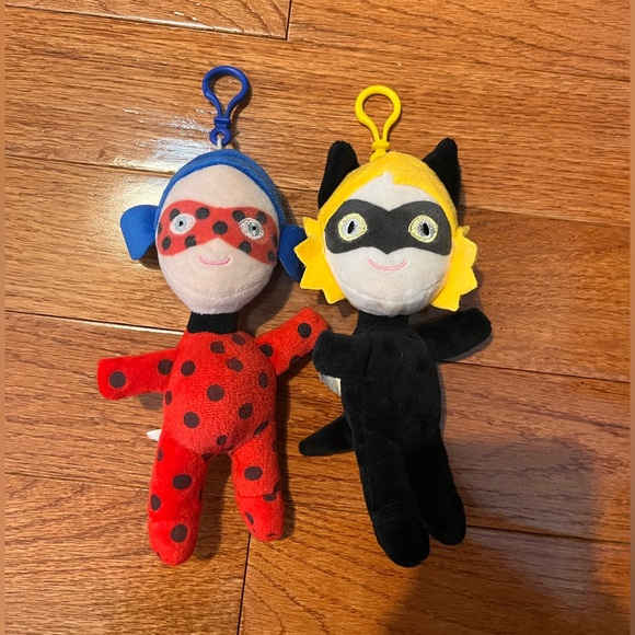 Toys | Miraculous 2 Stuffed Dolls That Clip On Ladybug Cat Noir | Poshmark